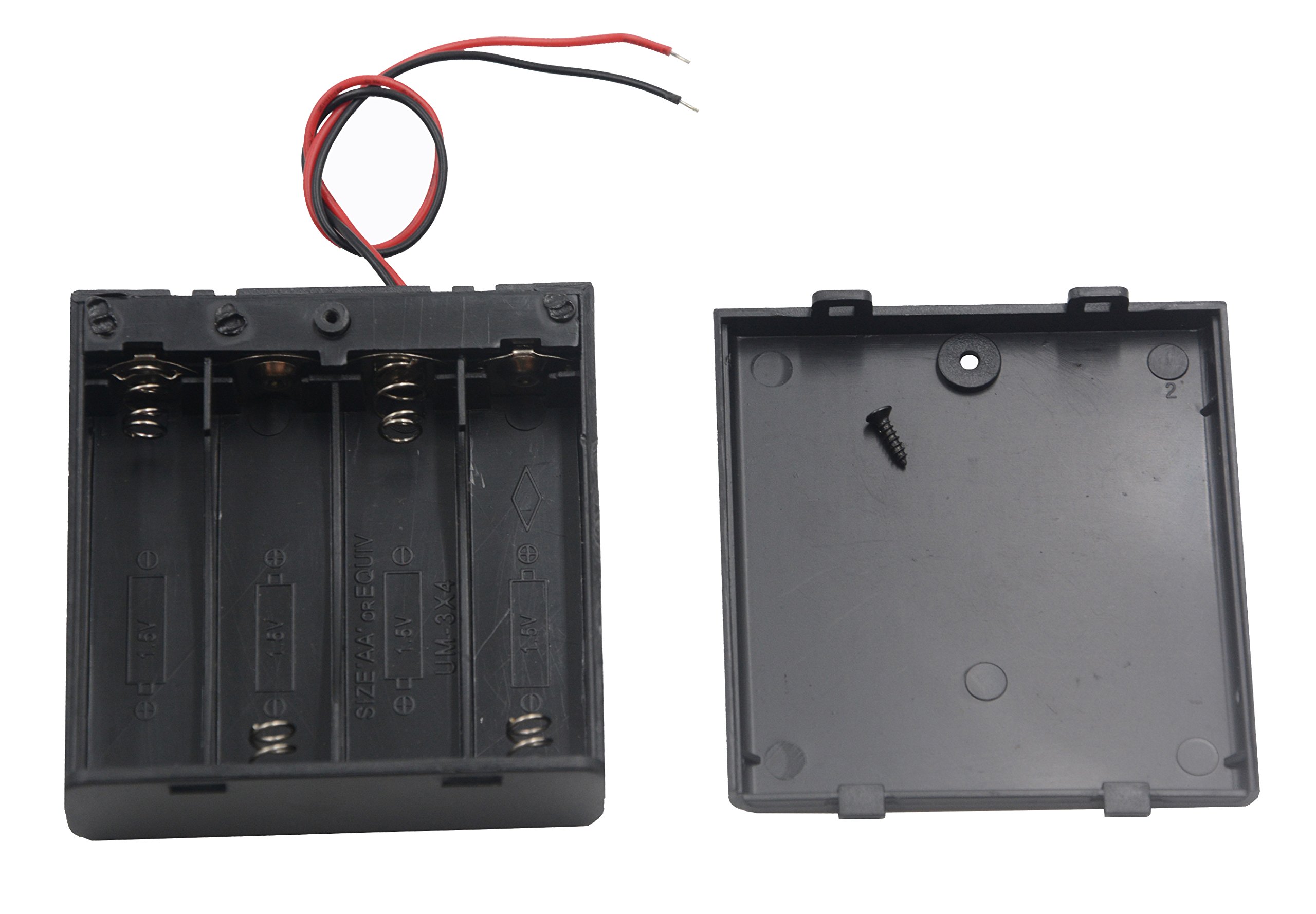 (Pack of 8)AA Battery Holder with Switch and Cover: 2PC Single AA Battery Holder with Cover, 2PC 2 AA Battery Holder with Switch, 2PC 3 AA Battery Holder, 2PC 4 AA Battery Holder with Leads and Wires
