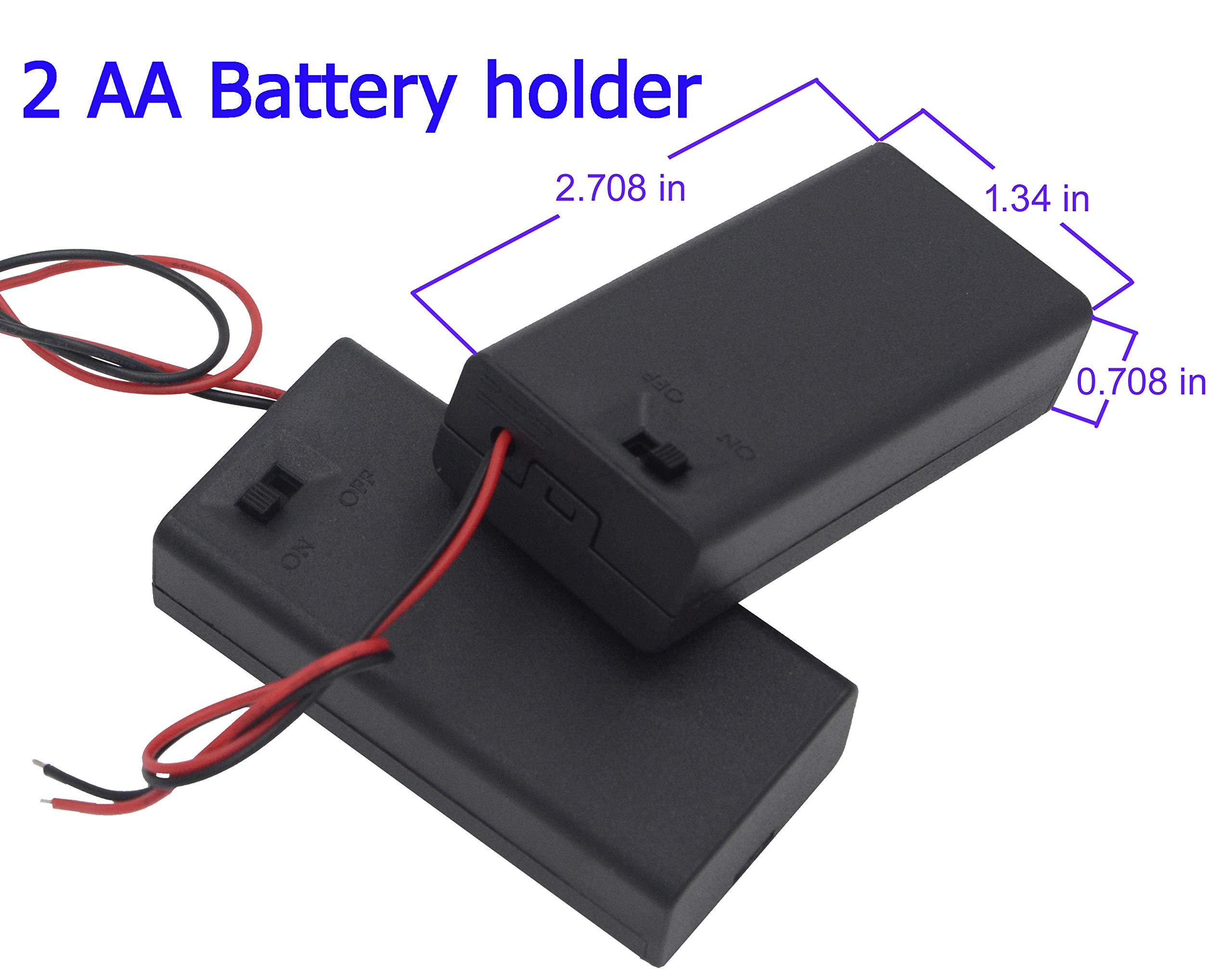(Pack of 8)AA Battery Holder with Switch and Cover: 2PC Single AA Battery Holder with Cover, 2PC 2 AA Battery Holder with Switch, 2PC 3 AA Battery Holder, 2PC 4 AA Battery Holder with Leads and Wires