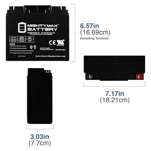 Mighty Max Battery 12V 22AH SLA Replacement Battery for Prostar 6PS0220