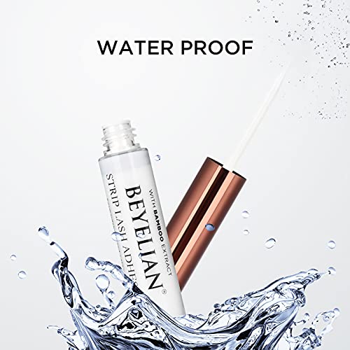 BEYELIAN Eyelash Glue, Lash Glue, Clear False Eyelash Glue with Bamboo Extract,Latex Free, Sensitive Eyes,Waterproof, Strong Hold,5g