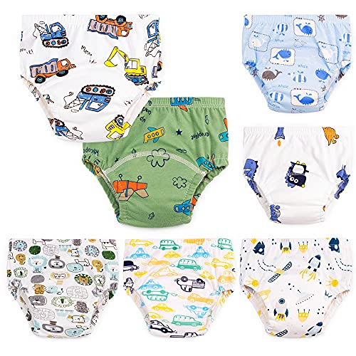UCandy 7 Packs Potty Training Underwear for Boys,Baby Boy Training Pants Organic Cotton,Toilet Training Underpants for Boys 3T