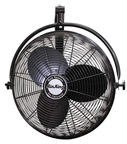 Air King 9020 1/6 HP Industrial Grade Wall Mount Fan, 20-Inch,Black & 9314 14-Inch Industrial Grade High Velocity Multi Mount Fan,Black