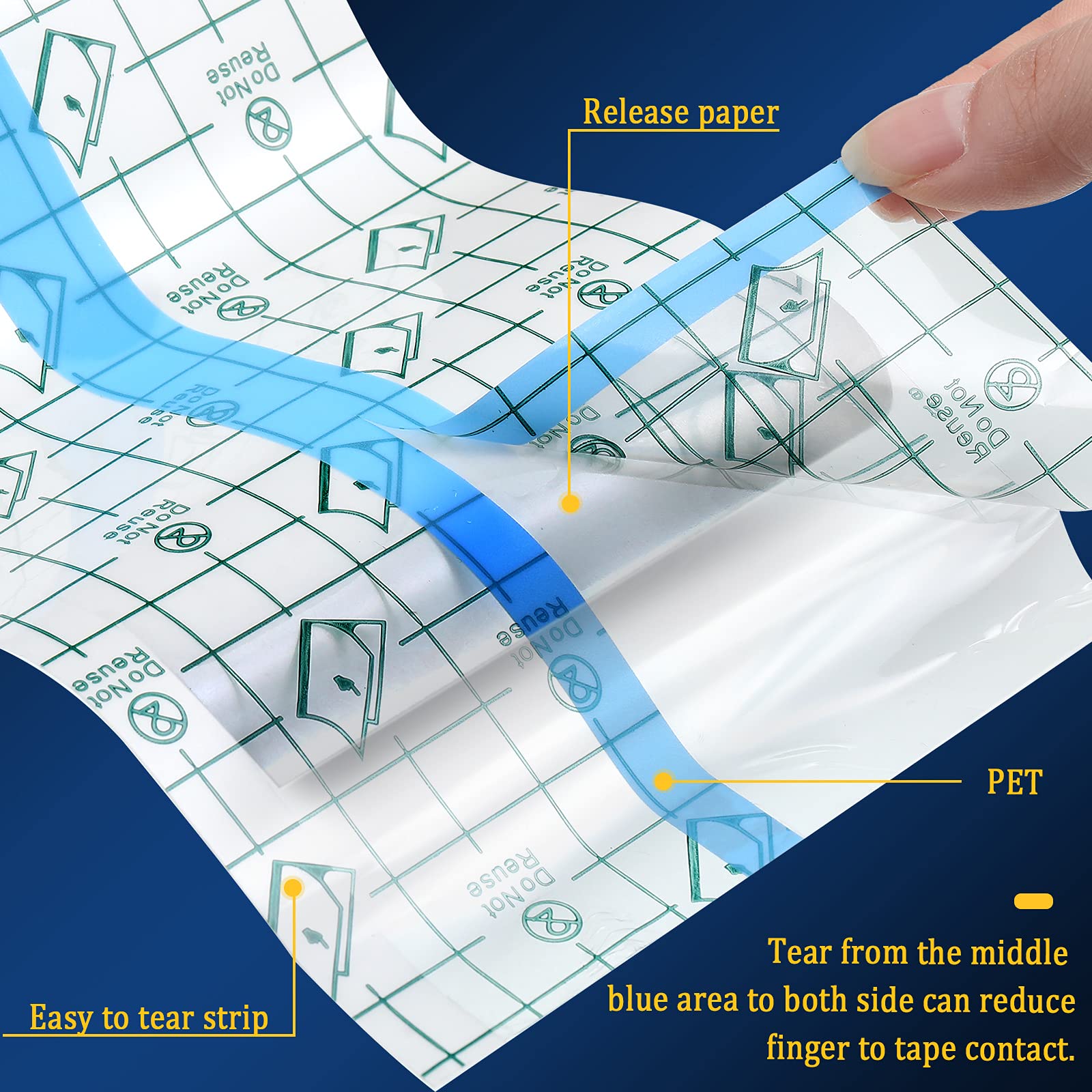 9 Rolls Waterproof Bandages Transparent Film Dressing Clear Adhesive Dressing Tape for Shower, 3 Sizes (2 Inch, 4 Inch, 6 Inch Wide)