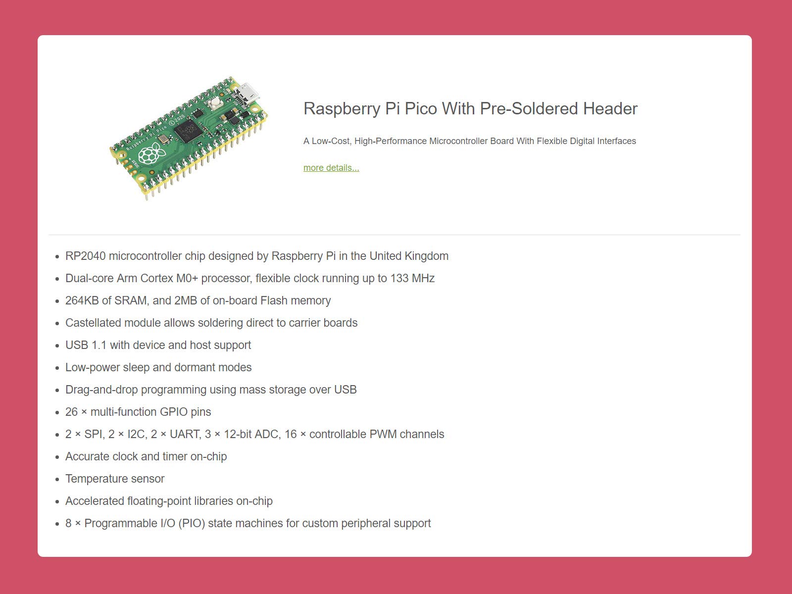 Raspberry Pi Pico Evaluation Kit (Type B) RPi Pico with Pre-Soldered Header+1.14 inch LCD Display+10-DOF IMU Sensor+GPIO Expander+Dual GPIO Expander