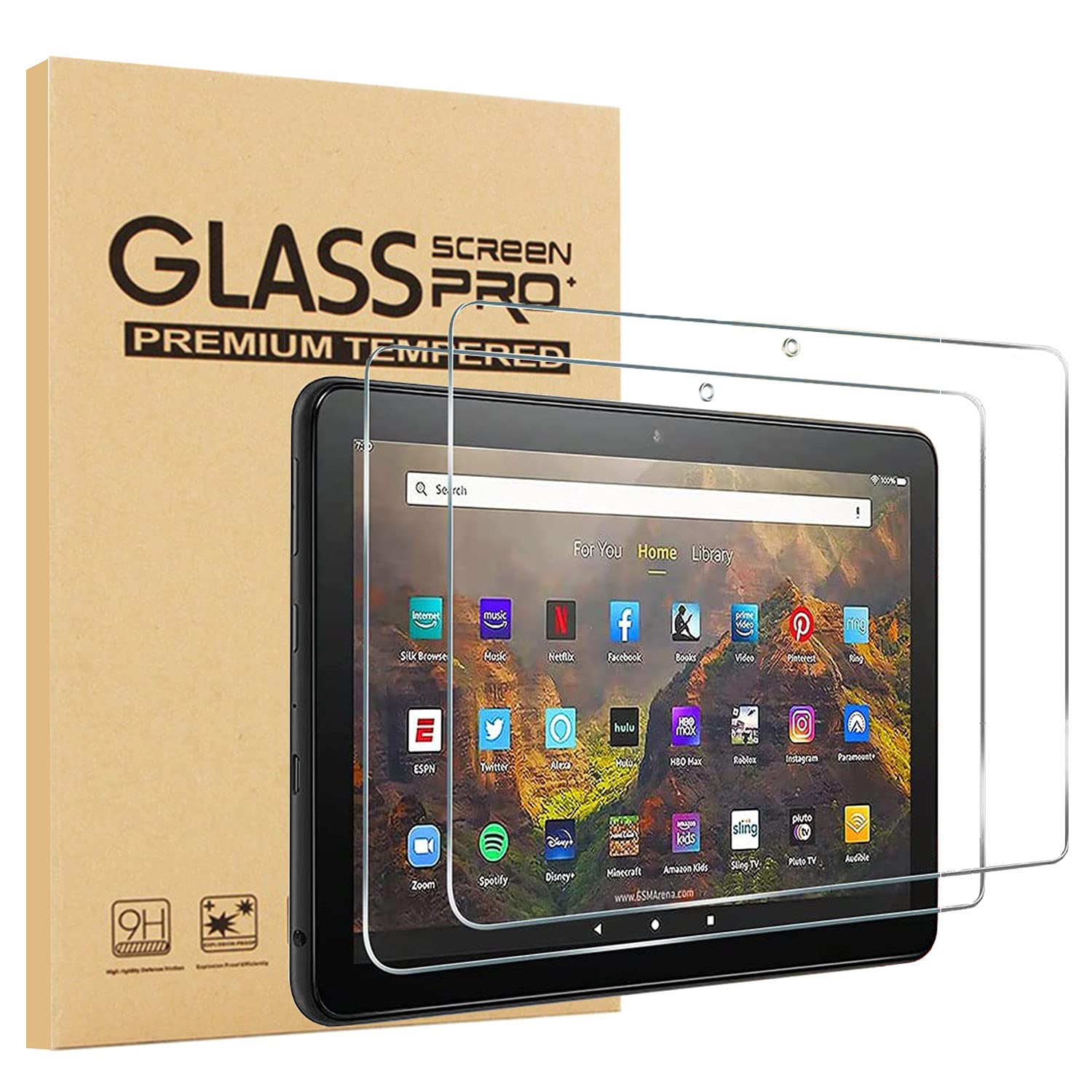 [2 Pack] Glass Screen Protector For Amazon Fire HD 10 11th Generation (2021), Epicgadget Fire HD 10 / Fire HD 10 Kids Edition Tempered Glass Screen protector, HD Clear / 9H Hardness