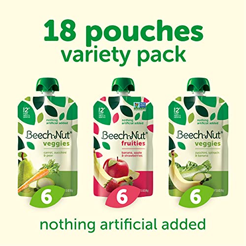 Beech-Nut Baby Food Pouches Veggies & Fruities Variety Pack, 3.5oz, 18ct