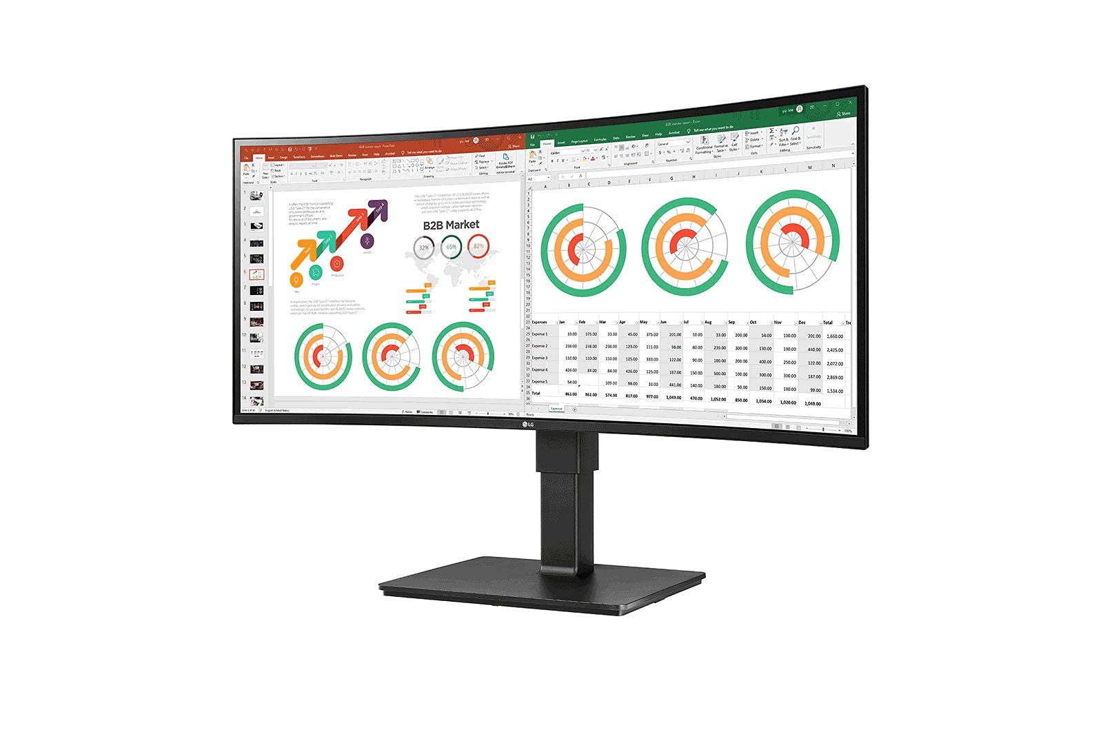 LG 34β TAA IPS QHD UltraWide Monitor (3440x1440) with 21:9 Aspect Ratio, HDR10, sRGB 99% Color Gamut, Dual Controller & MaxxAudio, Black (34BN770-B) (Renewed)