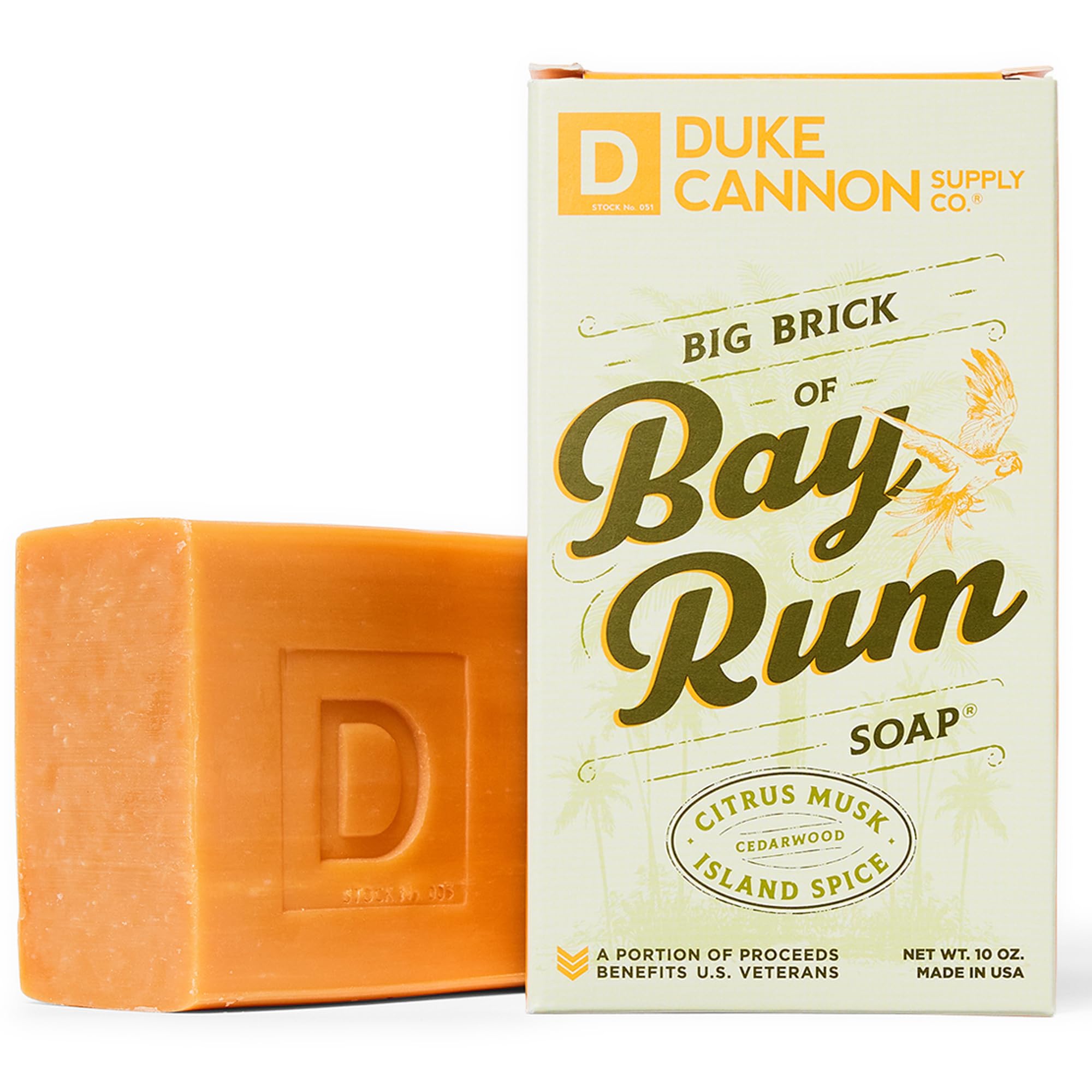 Duke Cannon Supply Co. Big Brick of Soap Bar for Men Bay Rum (Citrus Musk, Cedarwood, Island Spice Scent) Multi-Pack - Superior Grade, Extra Large, All Skin Types, Paraben-free, 10 oz (3 Pack)