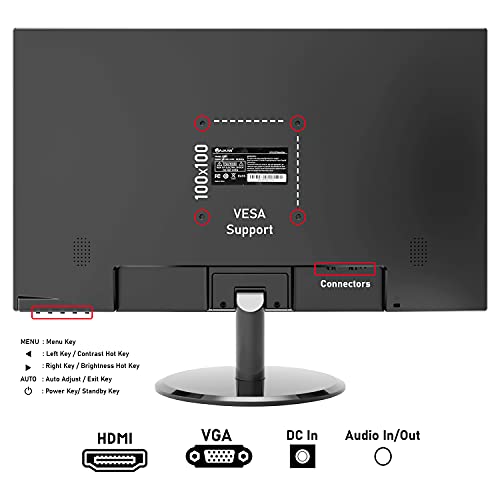 HAJAAN S240i 24 Inch Flat Screen Full HD Widescreen IPS LED Monitor (HDMI and VGA) 1920X1080 Resolution at 75Hz 5ms Response Time