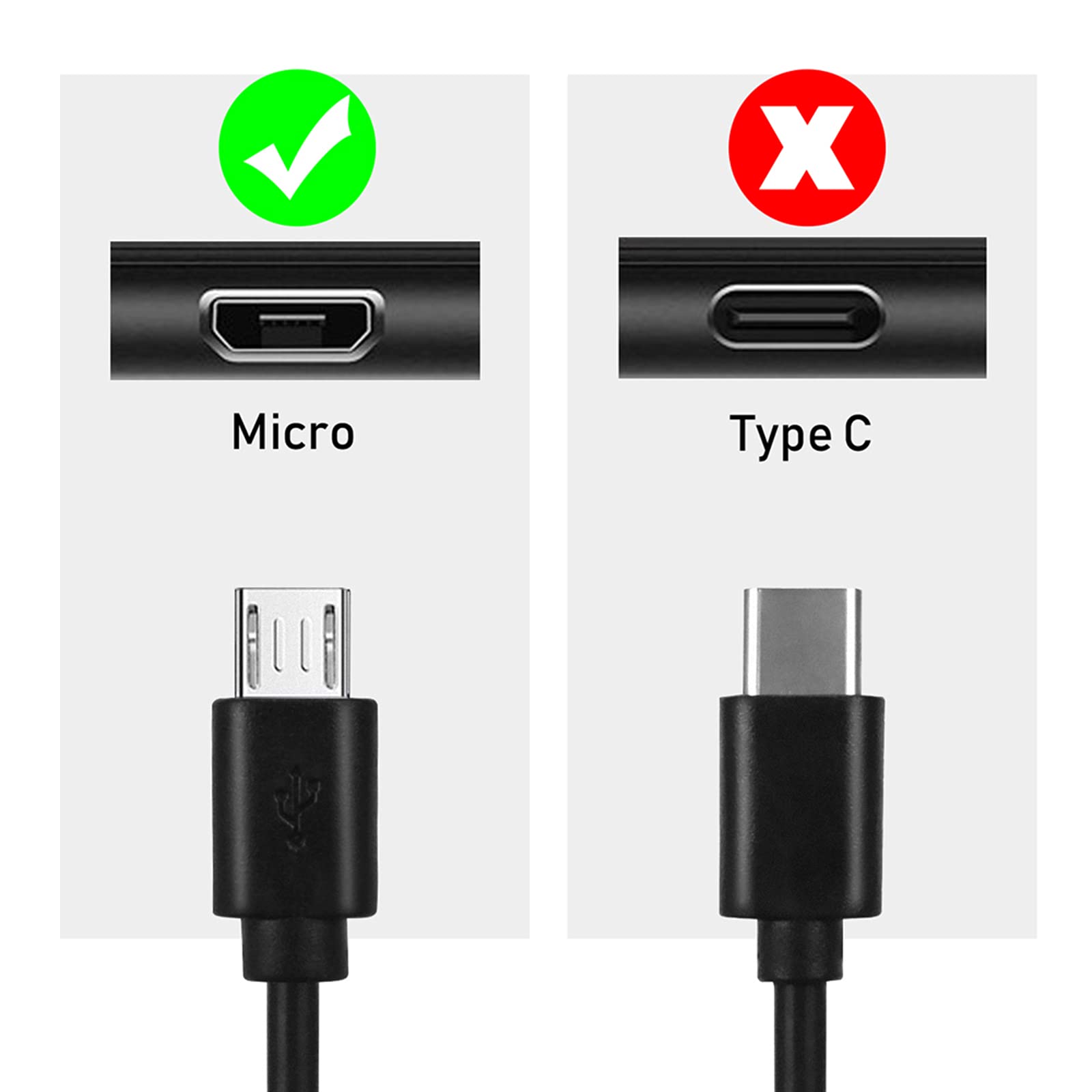 [2-Pack] USB Micro Cable Charging Cord Compatible Samsung Galaxy Note, Tab A, E, S2, 3, 4, 7.0" 8.0" 9.6" 9.7" 10.1", SM-T280/ 350/580/ 113/377/ 560/713/ 813/230/530 Tablet