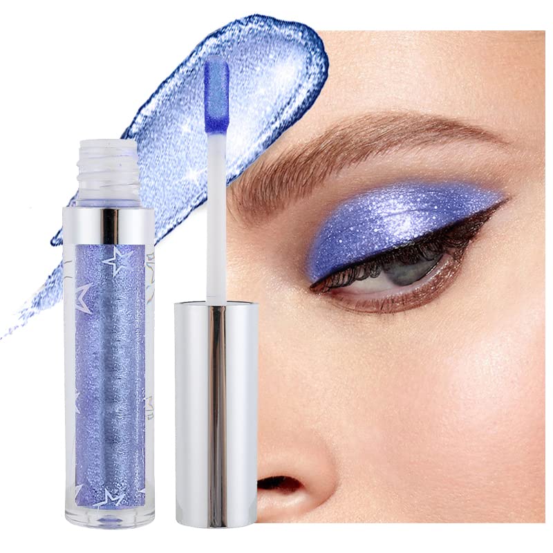 Hotiary Glitter Liquid Eyeshadow, Metallic Glitter Shimmer Sparkling Eye Shadow, Long Lasting Waterproof High Pigments Sparkling Makeup Kit for Eyes, Metals Gloss Eyeliner Pen