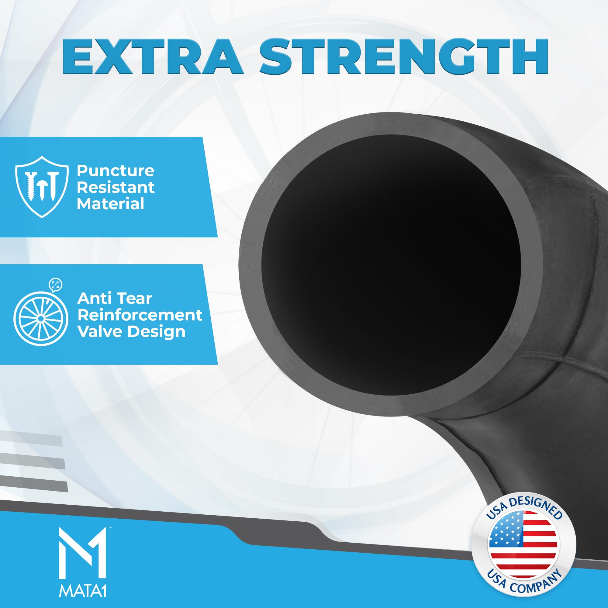 2 Inner Tube Tire Replacements 16" x 1.5/1.75/1.95/2.125 for Jogging Stroller - Compatible w/All Brands: BoB Revolution Flex/Pro/SE/SU, Graco, Go Jogging, Thule Urban Glide & More by Mata1-USA