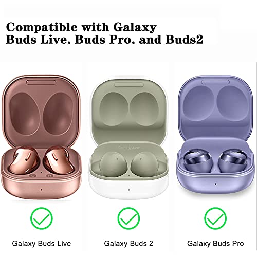Winproo One-Piece Armor Cover Compatible Galaxy Buds 2 / Pro 2021 Galaxy Buds Live 2020 Case, Silicone Shock Resistant Samsung Earbuds Full Body Protective Case with Zipper Box and Keychain