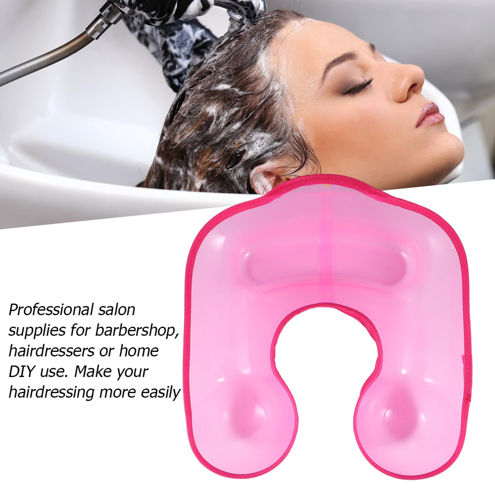 HEALLILY Hair Salon Neck Tray, Pink, Plastic, Compact, Adjustable, Hair Styling, Coloring Tool, Salon, Barbershop, Home Use