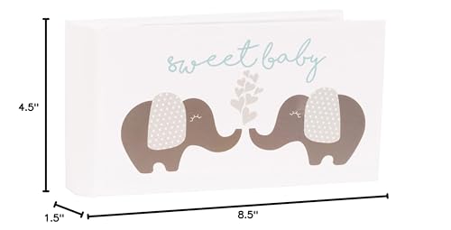 Haven Home Decor Sweet Baby Album, for 80 4'x6' Photos, White, 8.5' x 4.5' x 1'