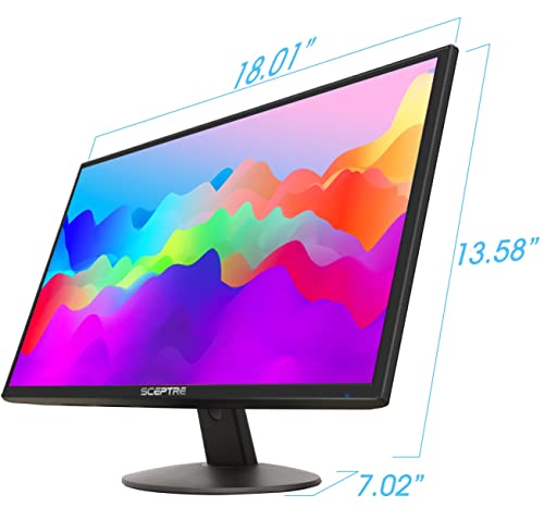 Sceptre 20" 1600 x 900 75Hz LED Monitor 2X HDMI VGA Built-in Speakers, Machine Black Wide Viewing Angle 170° (Horizontal) / 160° (Vertical) Machine Black 2021 (E209W-16003RT) (Renewed)