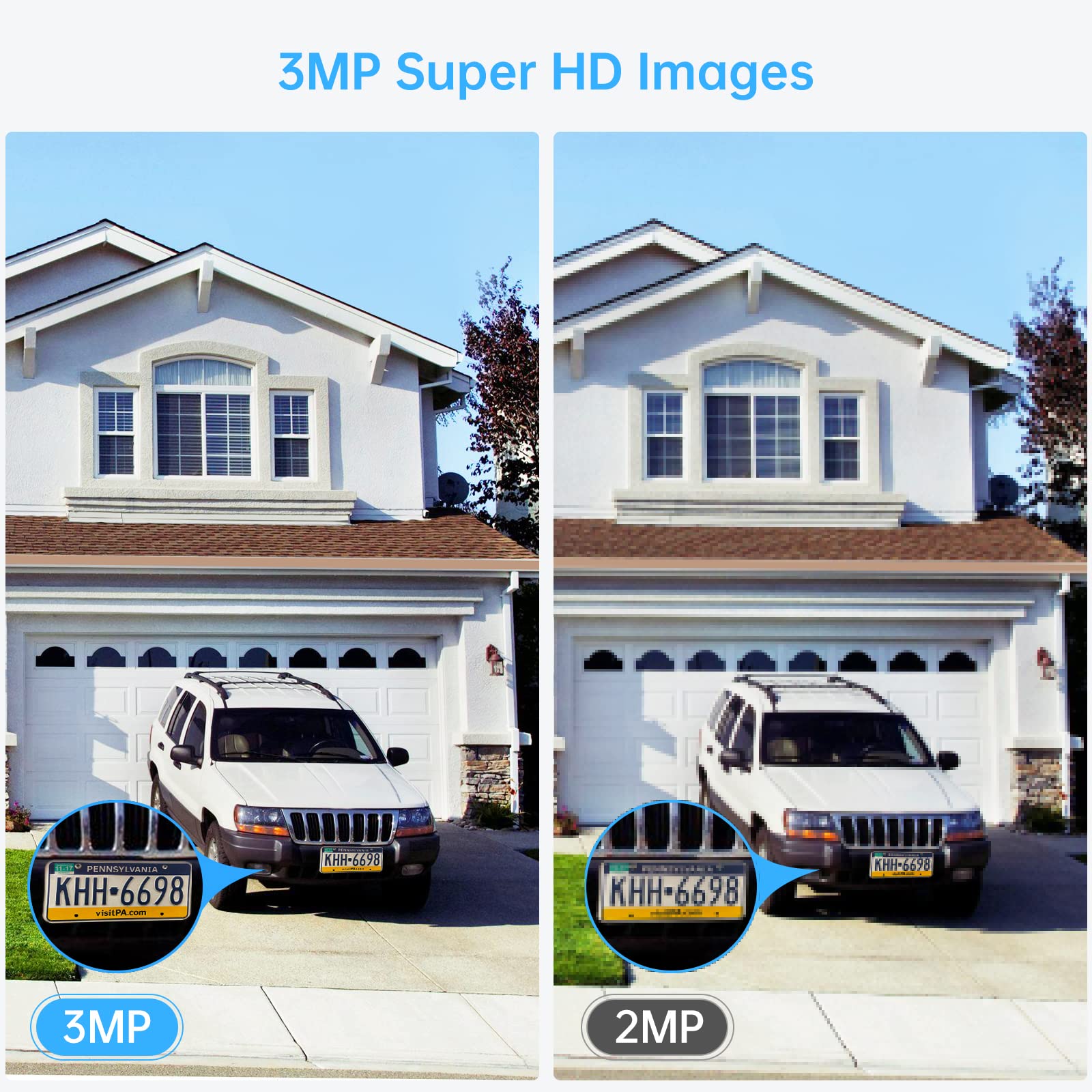 [3MP HD,Audio] SMONET WiFi Security Camera System,2TB Hard Drive,8CH Home Surveillance NVR Kit,4 Packs Outdoor Indoor IP Cameras Set,IP66 Waterproof,Free Phone APP,Night Vision,24/7 Video Recording