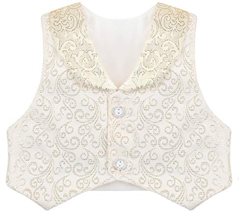 Lilax Baby Boys Newborn Gentleman Outfit Long Sleeve White Shirt with Vest and Pant 6 Piece Set 0-3 Gold