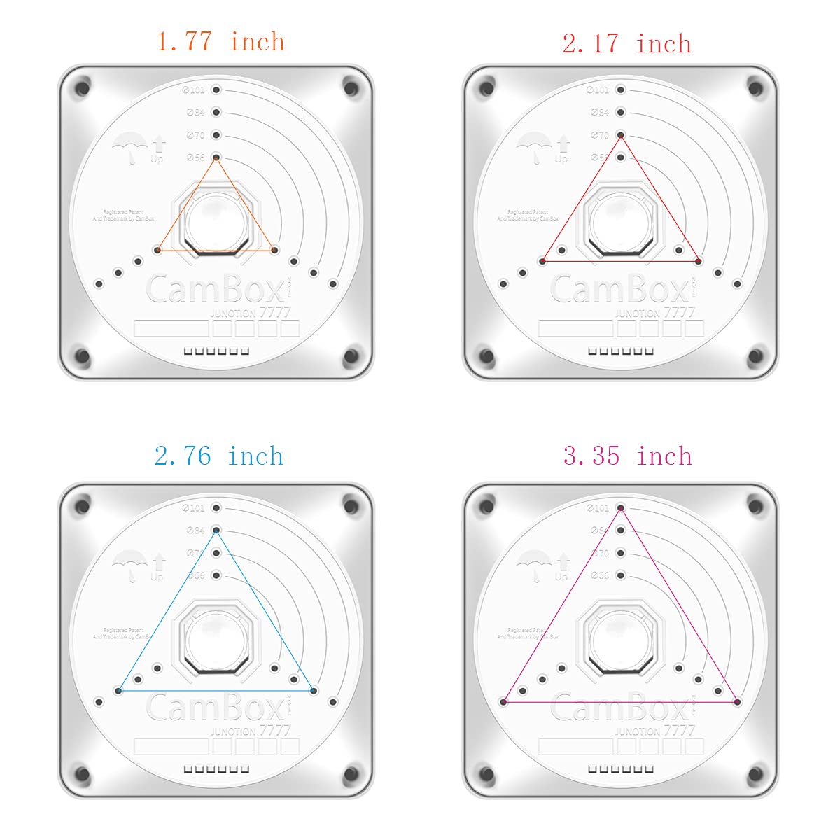 (Universal Camera Junction Box) Security Camera Box, Wall Ceiling Mount Bracket Hide Cable, Outdoor Cable Box Enclosure, Plastic Base Boxes, CCTV Dome Bullet Camera Cover, Bit Waterproof (4 Pack)