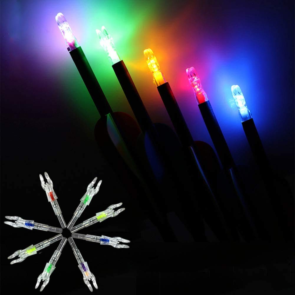 .244 Lighted Arrow Nocks Lighted Nocks for Arrows ID 0.244 Inch 6.2 mm LED Arrows Tail Automatic Bow String Activated Switch for Night Hunting Archery Shooting Accessory Red