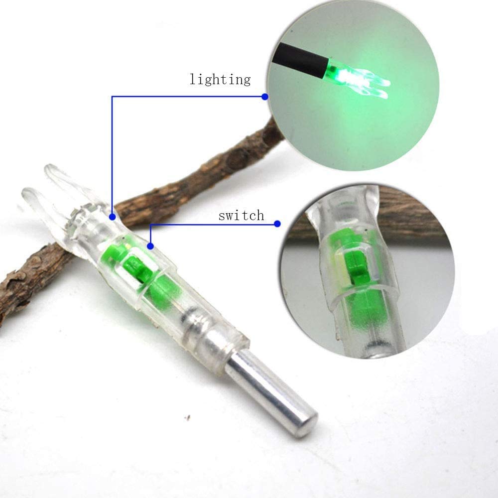 .244 Lighted Arrow Nocks Lighted Nocks for Arrows ID 0.244 Inch 6.2 mm Arrows Tail Automatic Bow String Activated Switch for Night Hunting Archery Shooting Accessory Purple