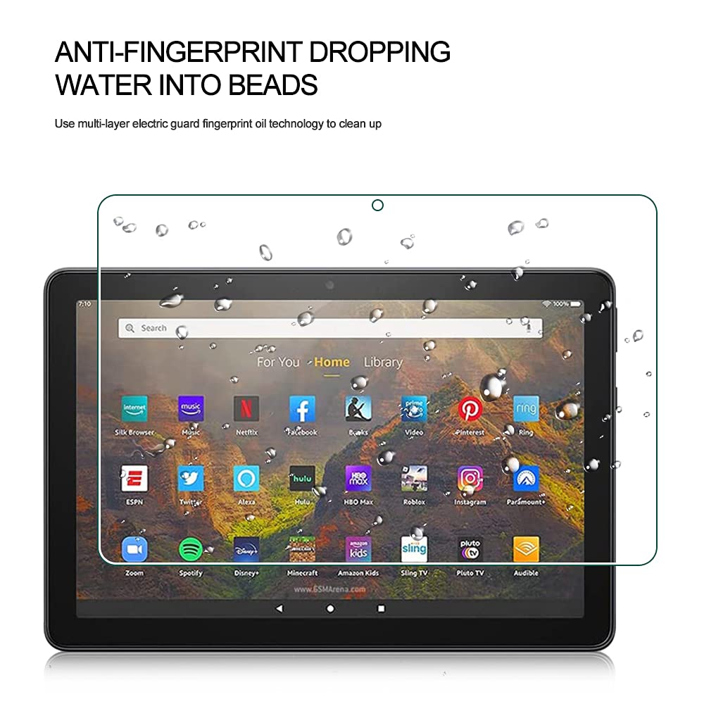 [2-Pack] All-new Fire HD 10 2021/Fire HD 10 Kids/Fire HD 10 Kids Pro/Fire HD 10 Plus Screen Protector,HD Anti-Scratch Anti-Fingerprint 9H Hardness Tempered Glass