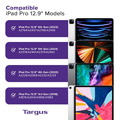 Targus VersaVu iPad Pro 12.9" Case for 6th Gen|5th Gen|4th Gen|3rd Gen iPad Pro (2022|2021|2020|2018) Premium iPad Pro Case with 360° Rotation, iPad Pro Case, Black iPad 12.9 Pro Case (THZ775GL)