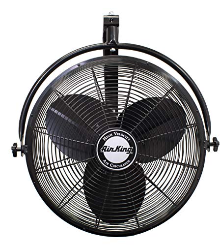 Air King 9020 1/6 HP Industrial Grade Wall Mount Fan, 20-Inch,Black & 9314 14-Inch Industrial Grade High Velocity Multi Mount Fan,Black