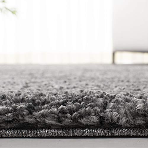 SAFAVIEH August Shag Collection 4' Square Grey AUG900F Solid 1.2-inch Thick Area Rug