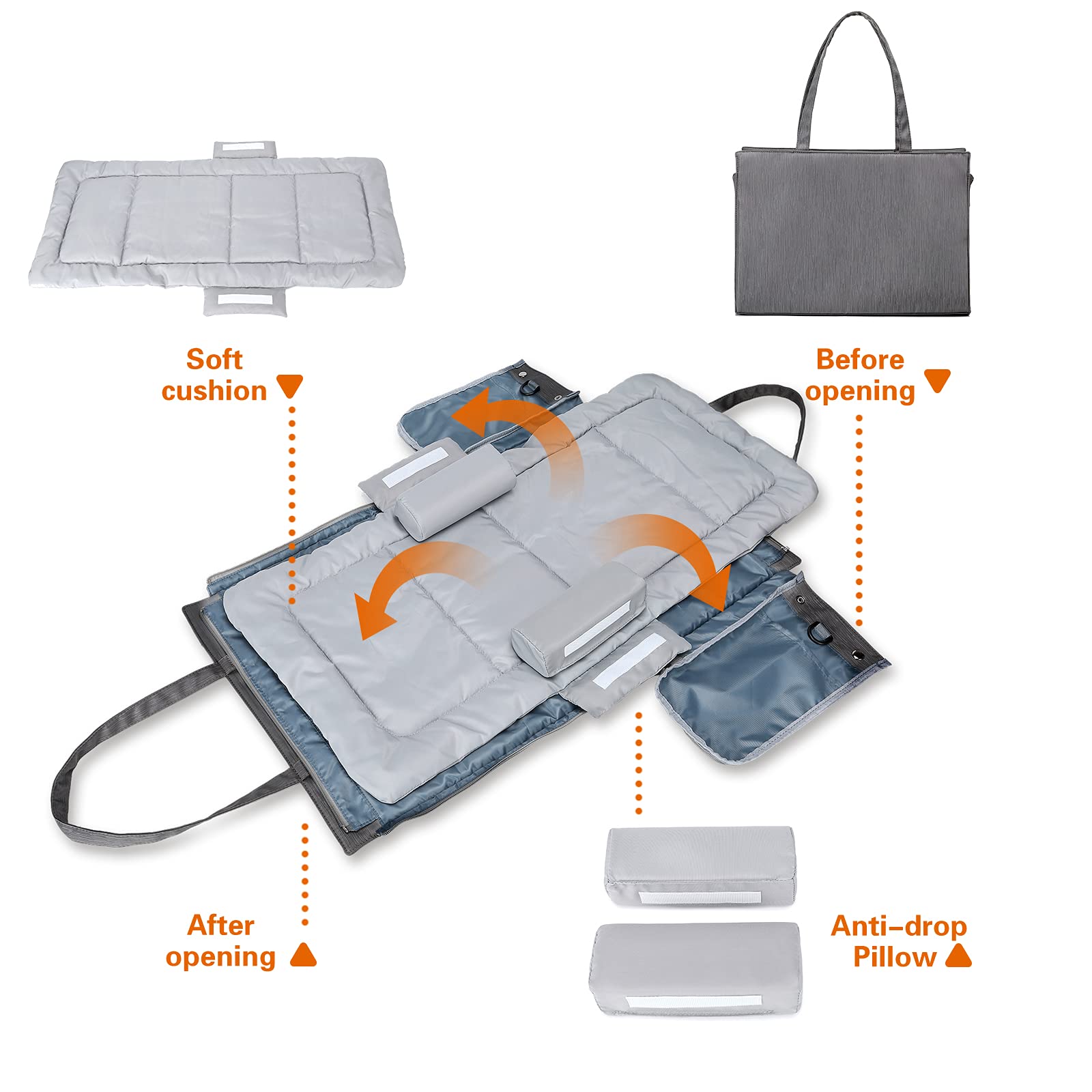 Diaper Bag Tote, Large Travel Diaper Bag, Baby Bags with Changing Pad and Diaper Bag Organizer Insert for Tote - Dark Grey