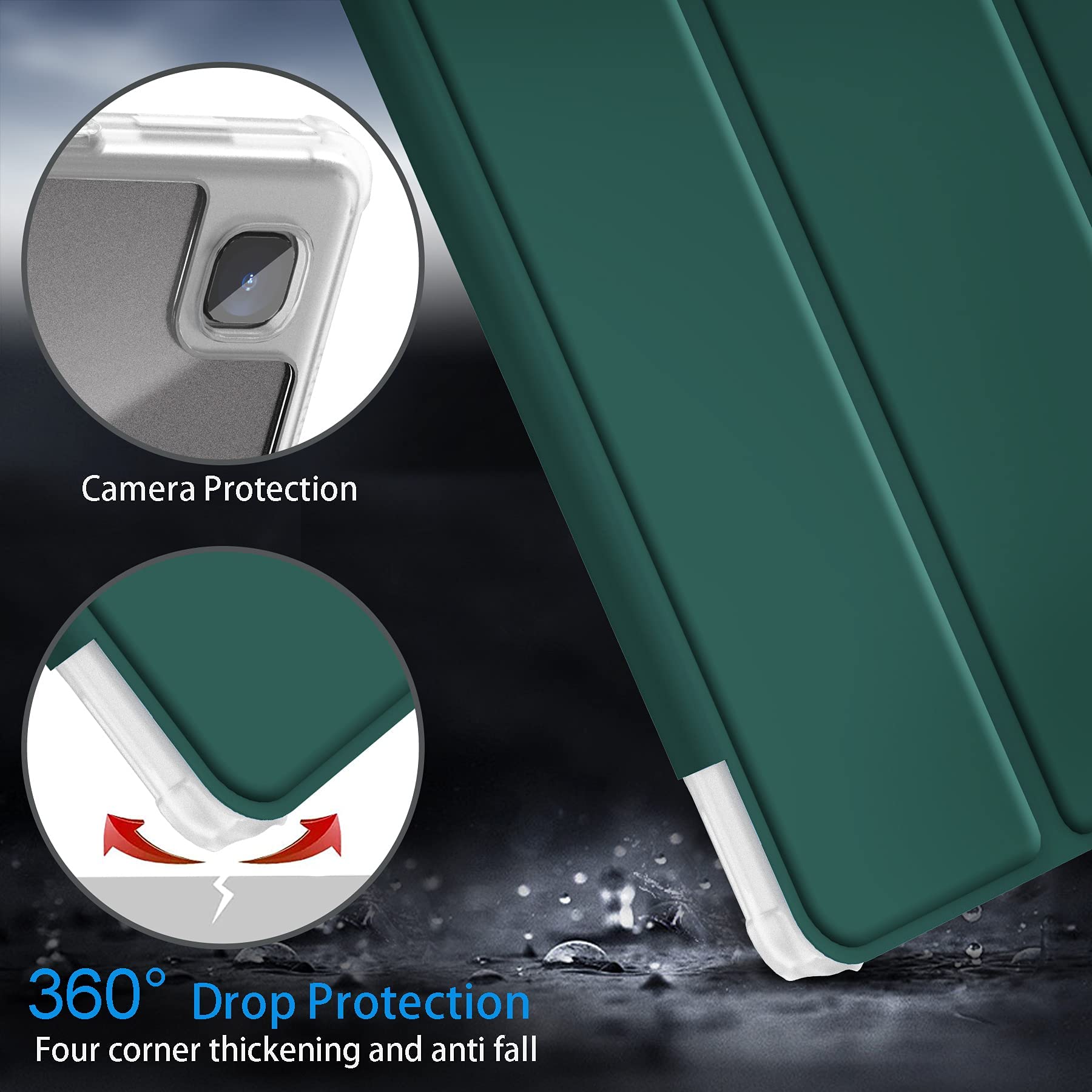 Galaxy Tab A7 Case 10.4 Inch (SM-T500 T503 T505 T507), Protective Stand Case Clear Hard Shell Cover for 10.4 Inch Samsung Tab A7 Tablet 2020 - Green