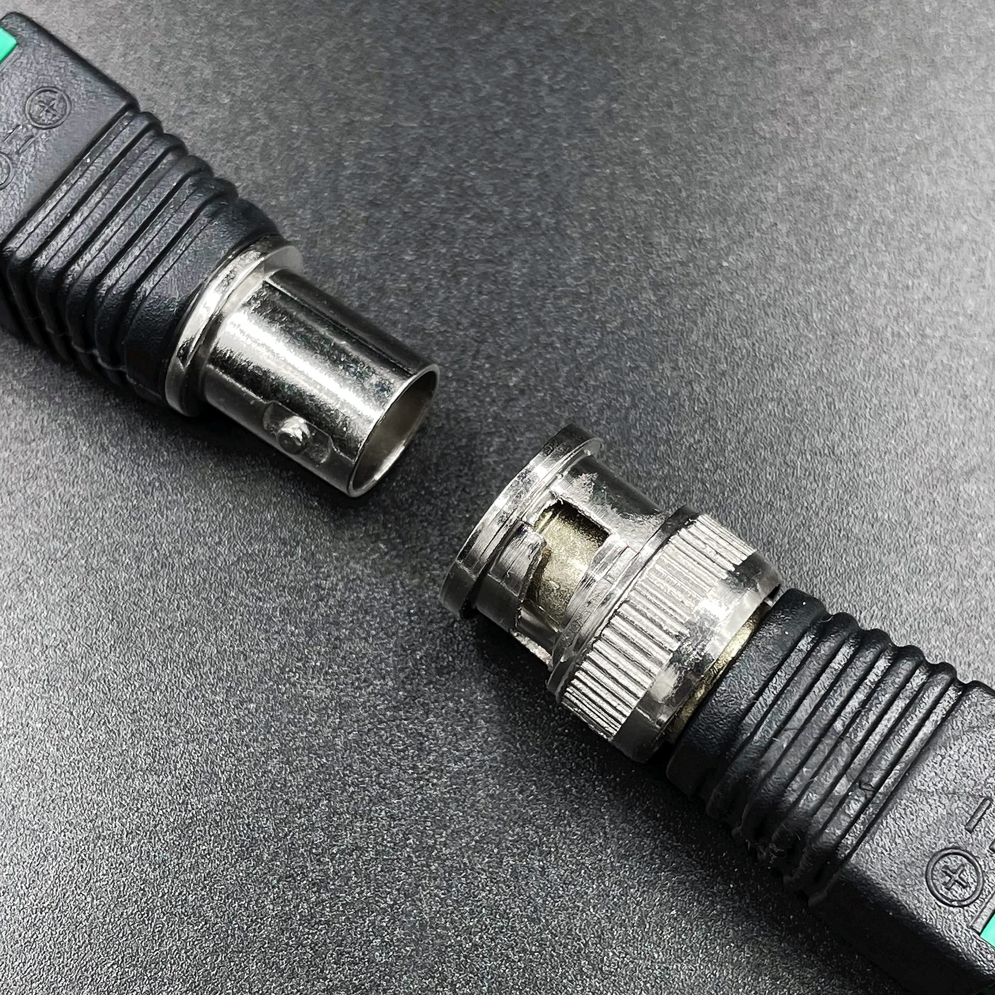 lkelyonewy BNC to Cat5e Adapter Male Connectors and Solderless Female Video Balun Connector,Screw Camera Terminal Plug for CCTV Surveillance Cable Ethernet Speaker