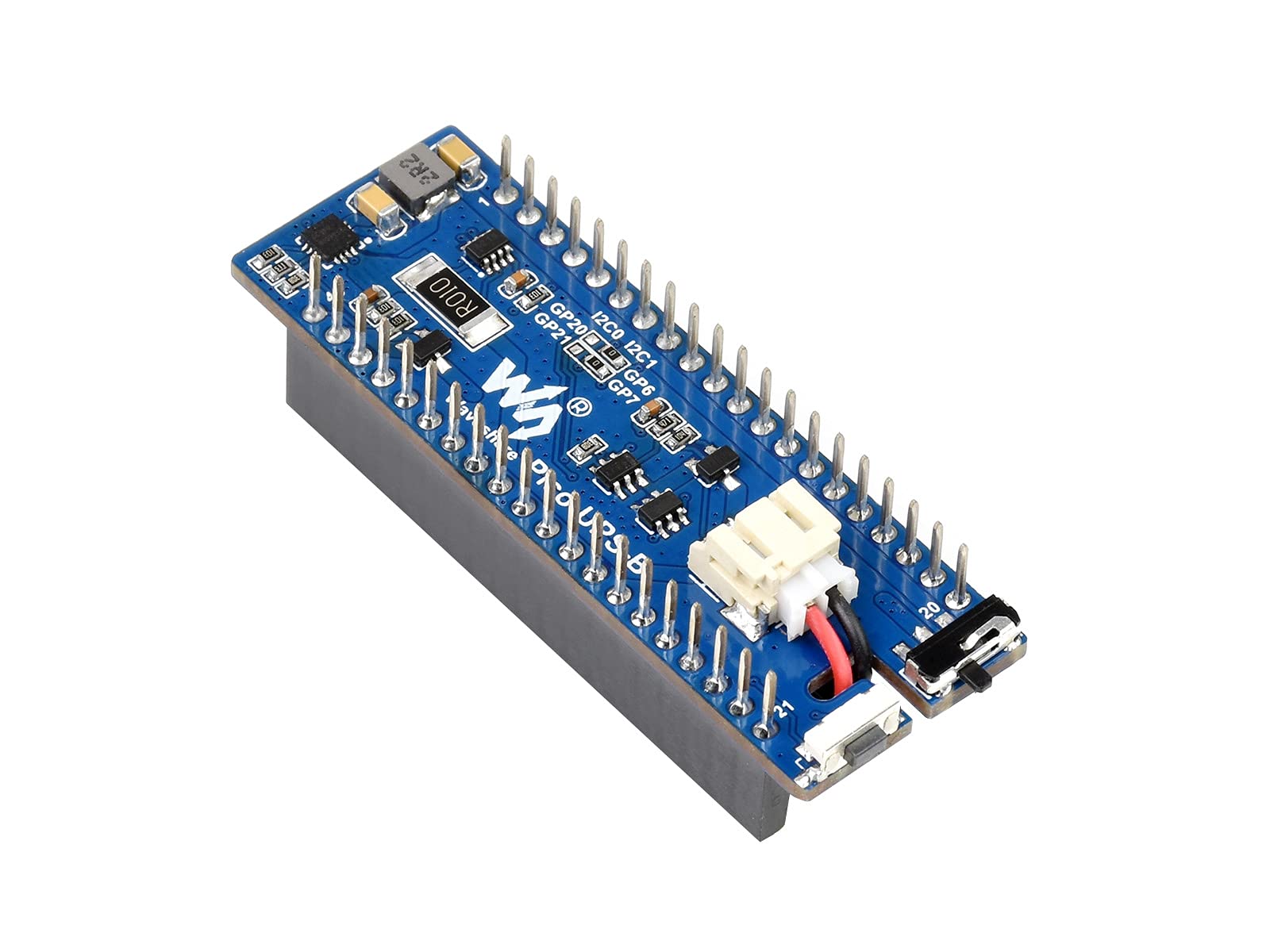 UPS Module B for Raspberry Pi Pico Board Uninterruptible Power Supply UPS HAT Power Management Expansion Board 5V,Monitoring Battery Operating Status via I2C Bus
