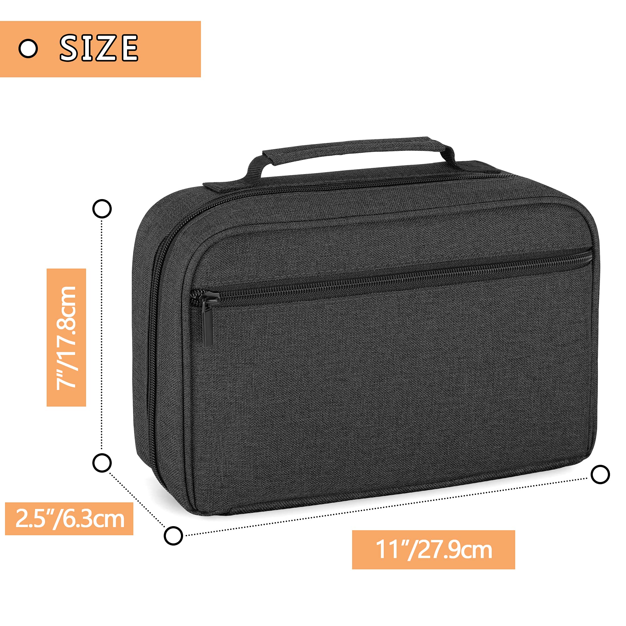 Damero Carrying Case for 2 Stethoscopes, Portable Stethoscope Case Compatible with 3M Littmann/ADC/Omron Stethoscope, BP Cuffs and Other Accessories, Black