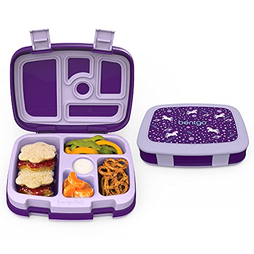 Bentgo Prints Insulated Lunch Bag Set With Kids Bento-Style Lunch Box (Unicorn)