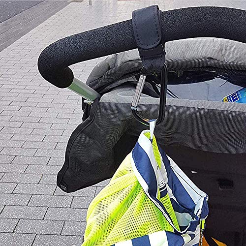 NORACLAN Baby Bag Clips Stroller Hooks Clips to Hang Your Shopping & Bags Safely on Your Buggy, Pushchair or Pram- Universal Fit on Strollers & Joggers