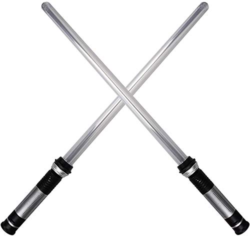 Beyondtrade 2-in-1 Lightsabers for Kids Anti-Breaking LED Light up Sword FX Dual Saber with Sound (Motion Sensitive) for Galaxy War Fighters Halloween Costume Accessories Xmas Presents