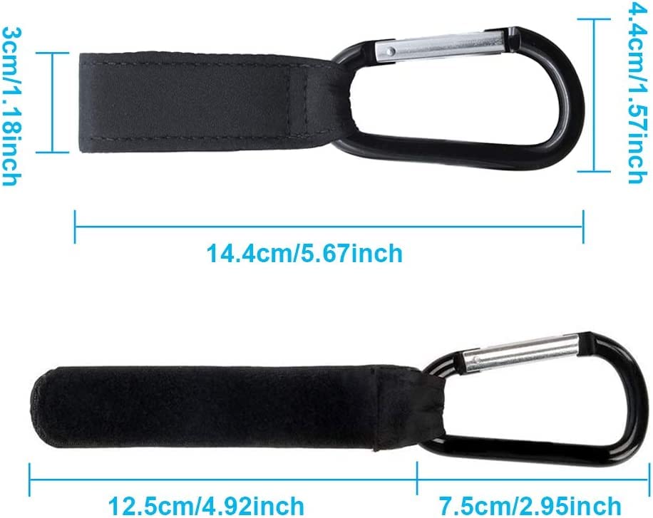 NORACLAN Baby Bag Clips Stroller Hooks Clips to Hang Your Shopping & Bags Safely on Your Buggy, Pushchair or Pram- Universal Fit on Strollers & Joggers