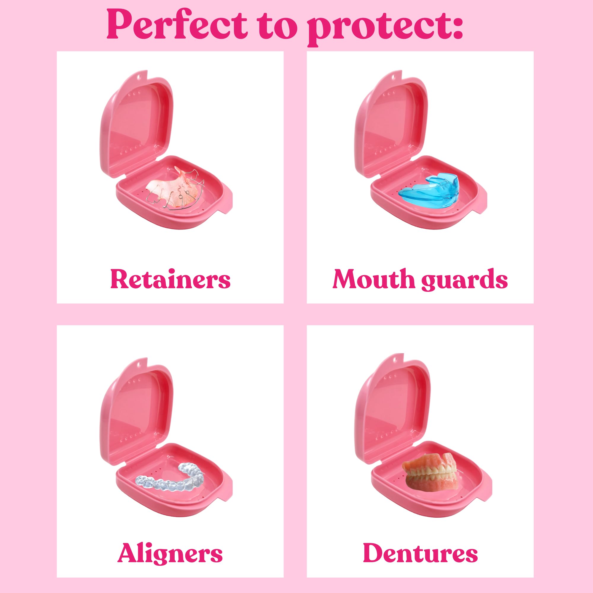 Genco Dental Retainer Case with Vent Holes - Orthodontic container for holding retainers, aligner, night-guard/mouth-guard. Small and Durable retainer case