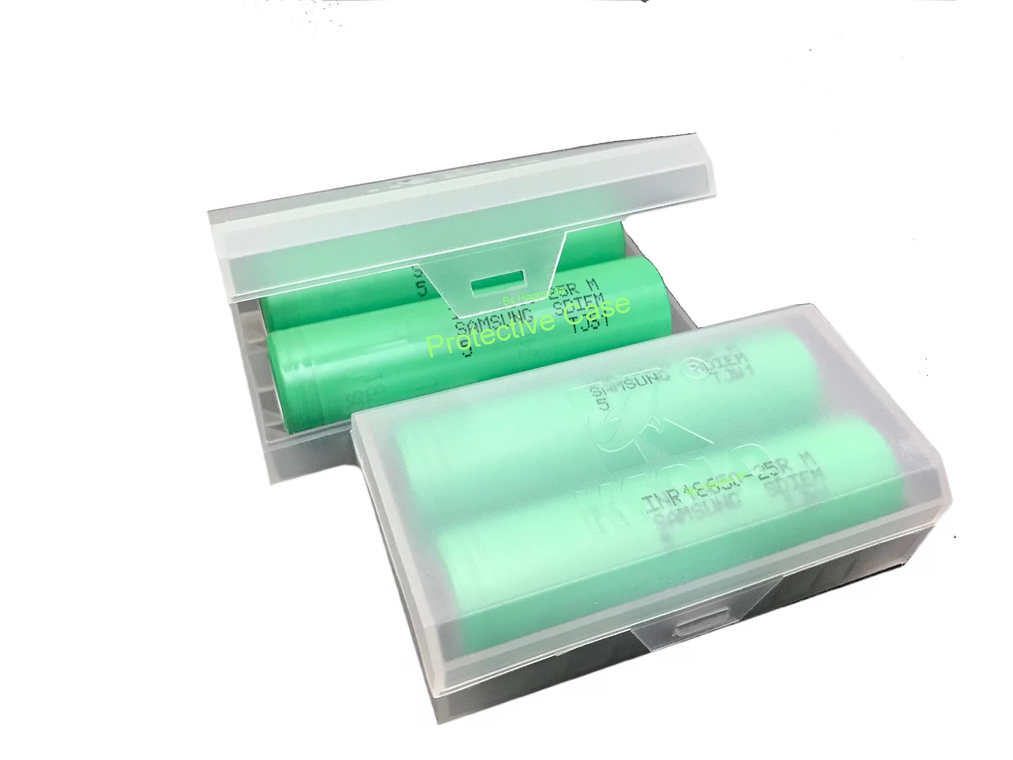 100% Authentic Samsung25R 3.7V Rechargeable 18650 Battery 25R Flat Top, Real 2500mAh(4 Pack, with Free Plastic Case)