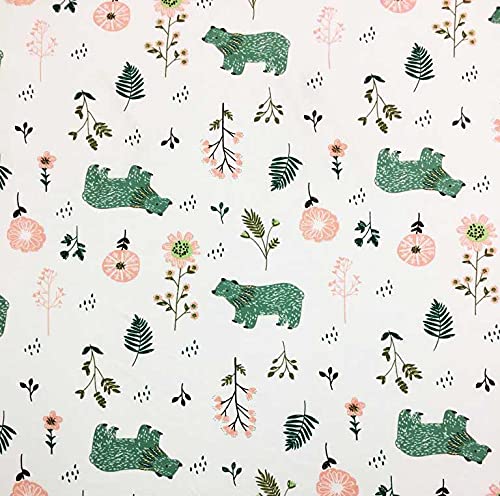 SheetWorld 100% Cotton Interlock Jersey Fitted Cradle Sheet 18 x 36, Woodland Bears, Made in USA