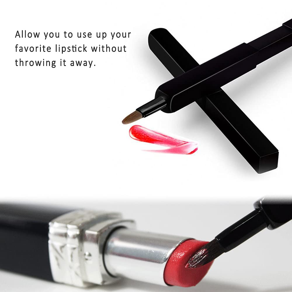 Lip Applicator Brush - 3 Pack Exquisite Professional Dustproof Retractable Lip Brush - Makeup Lipstick Lip Gloss Applicators (Black, Silver and Jewelry Red)