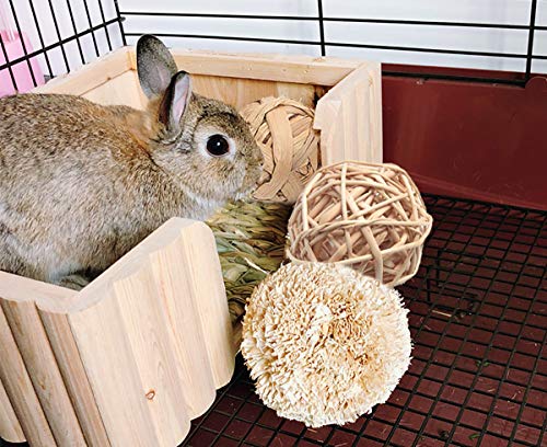 CooShou Small Animals Play Balls Rabbit Rolling Activity Toys Bunny Chewing & Gnawing Treats Toys for Guinea Pigs, Rabbits, Chinchilla, Hamsters 7Pcs