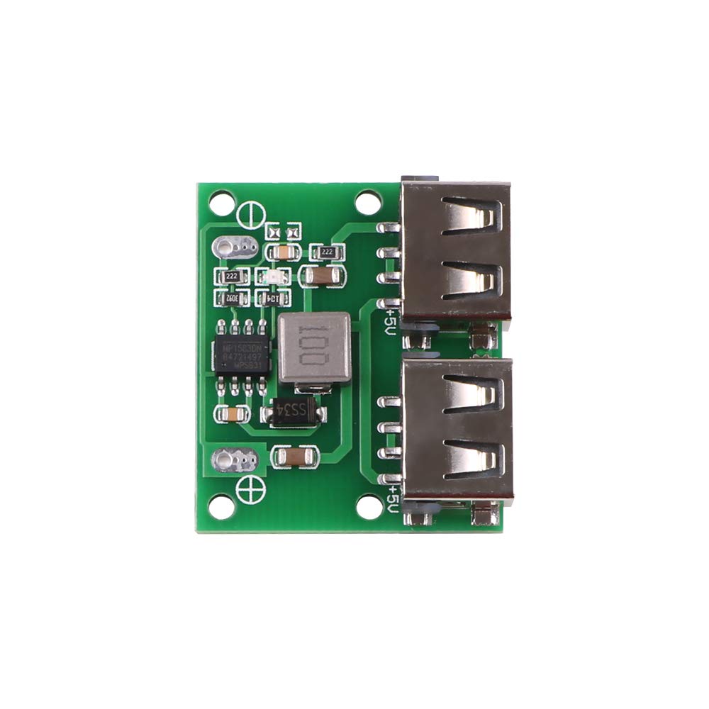 MakerHawk 4pcs USB DC-DC Voltage Buck Regulator Step Down Power Supply Module 9V 12V 24V to 5V Dual USB Output Buck Voltage Board 3A 6-26V Car Charge Charging Regulator