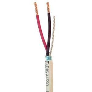 Custom Cable Connection 18 AWG 2 Conductor Stranded Shielded Plenum Cable White CL3P Jacket for Security/Alarm/Access Control/Sound - 1000 FT Spool