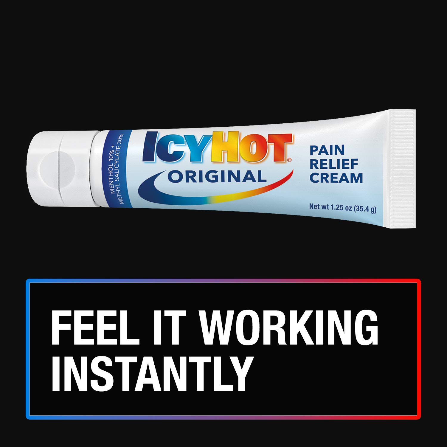 Icy Hot Original Pain Relieving Cream 1.25 oz. Powerful Pain Relief for Muscles & Joints White