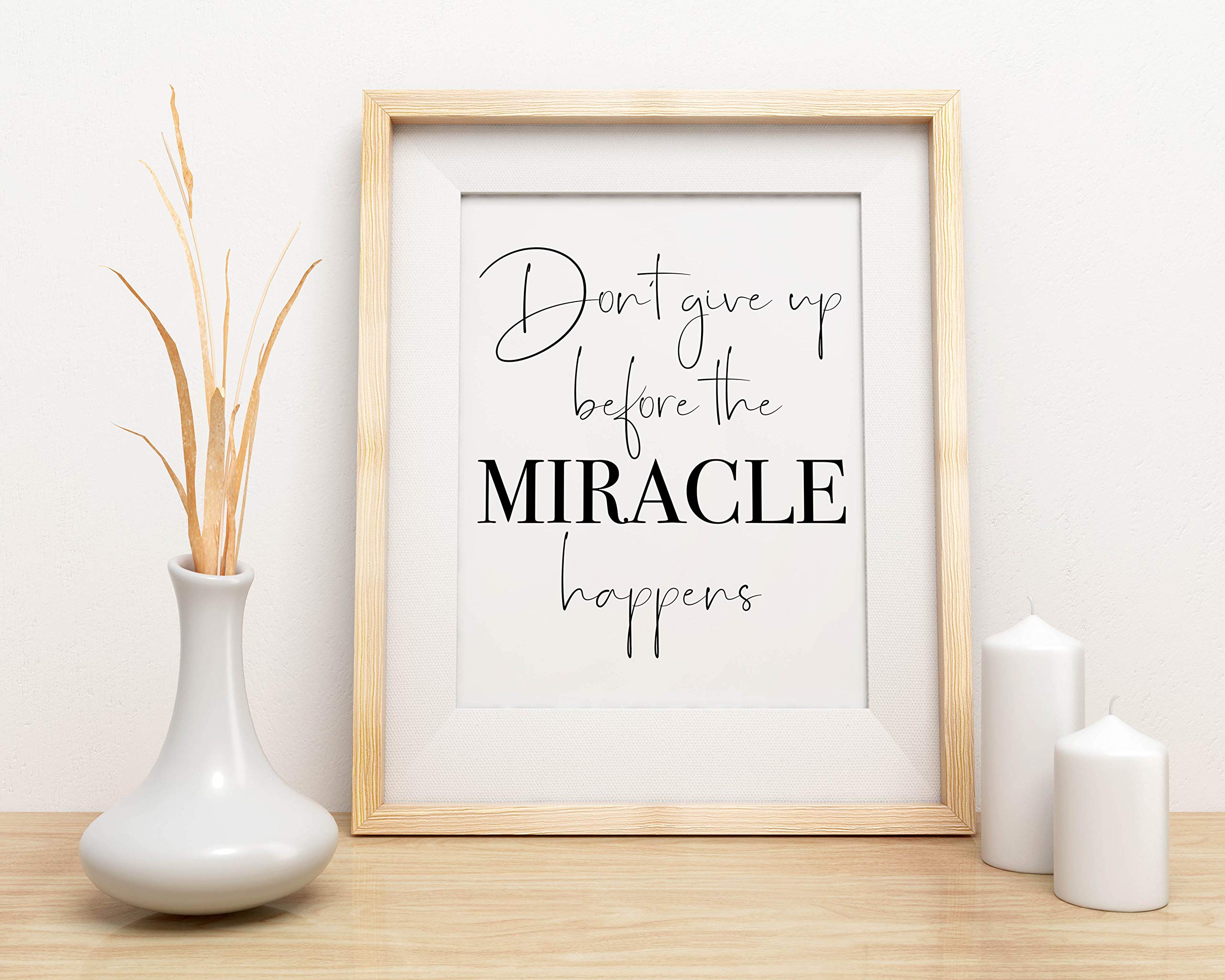 ‘Don’t Give Up.. ‘’ Positive Motivational Wall Art | 8x10 UNFRAMED Black and White Word Art Print | Inspirational, Typographic Home, Office, Studio Decor