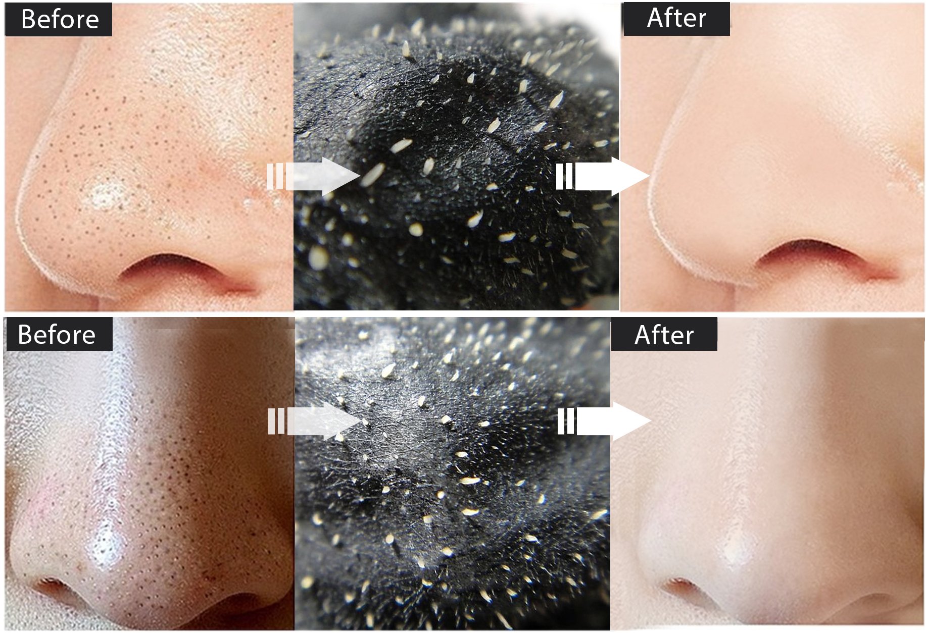 Vassoul Blackhead Remover Mask, Peel Off Blackhead Mask - Deep Cleansing Black Mask, Bamboo Activated Charcoal Peel-Off Mask (V002)