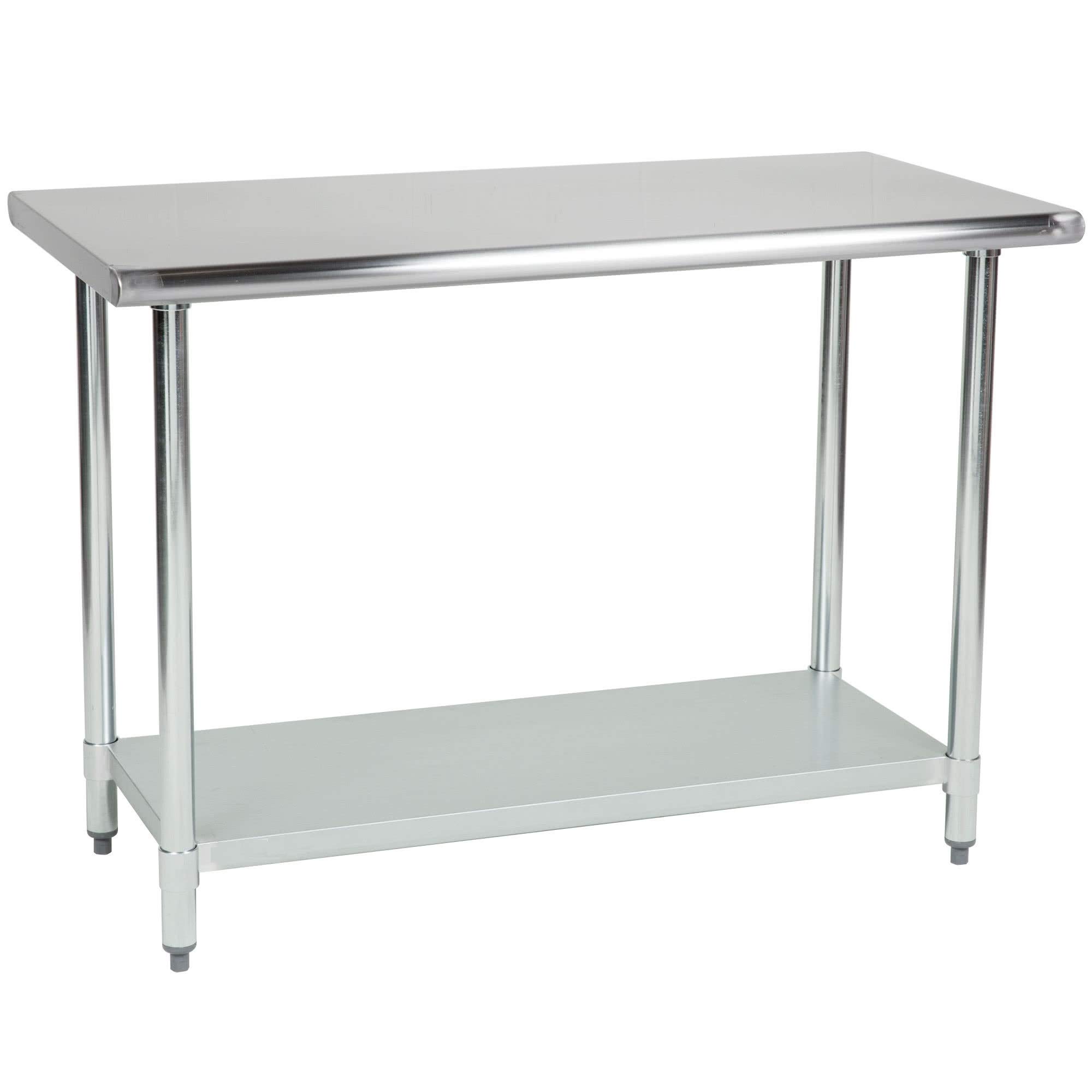 Commercial Stainless Steel Work Prep Table 24 x 30 & Double Overshelf 14 x 30 with Casters Wheels