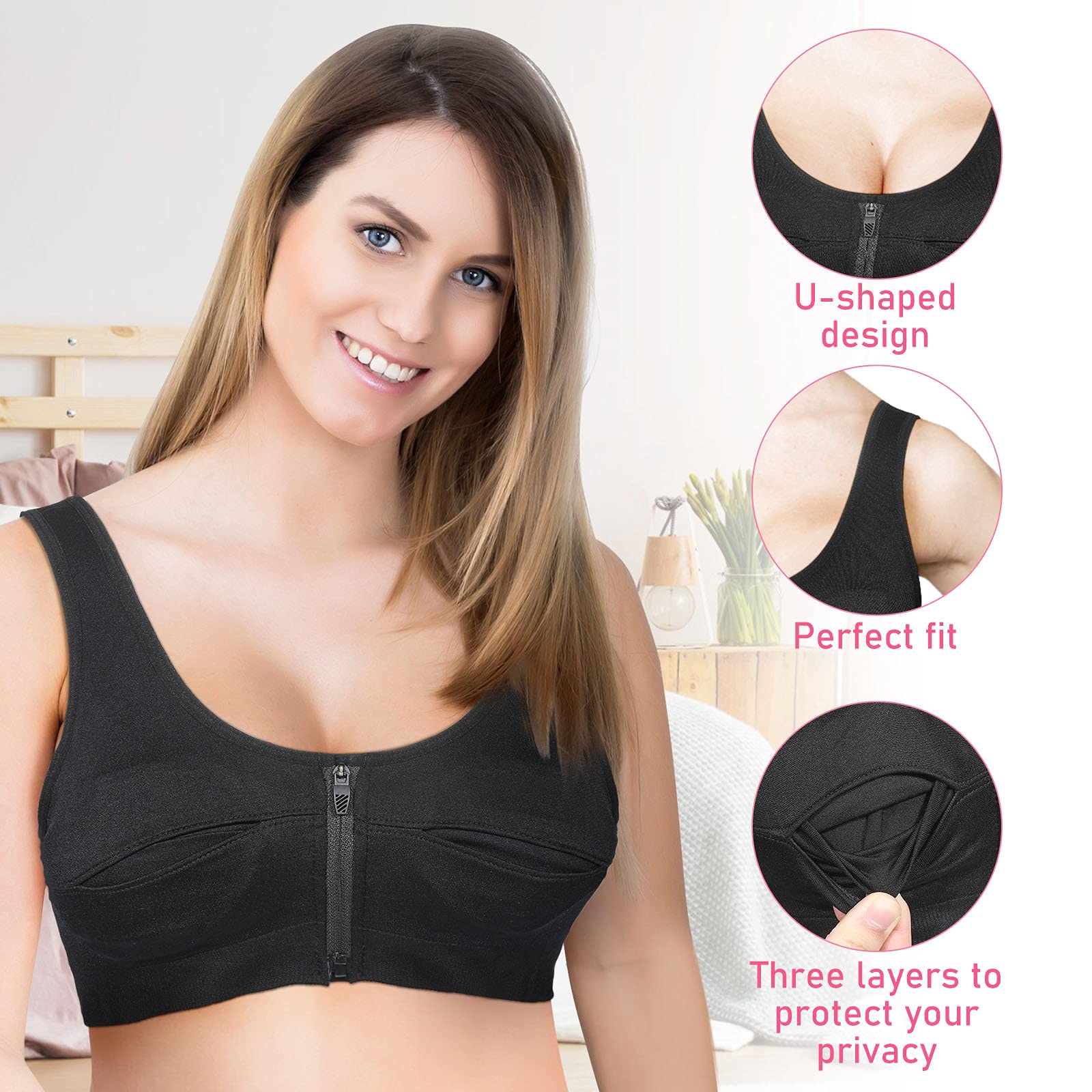 Lictin Pumping Bra Hands,Pumping and Nursing Bra in One,Adjustable Breast Feeding Bras with Zipper,Suitable for Breastfeeding-Pumps by Medela,Lansinoh,Philips Avent, Spectra Black,Below S Size